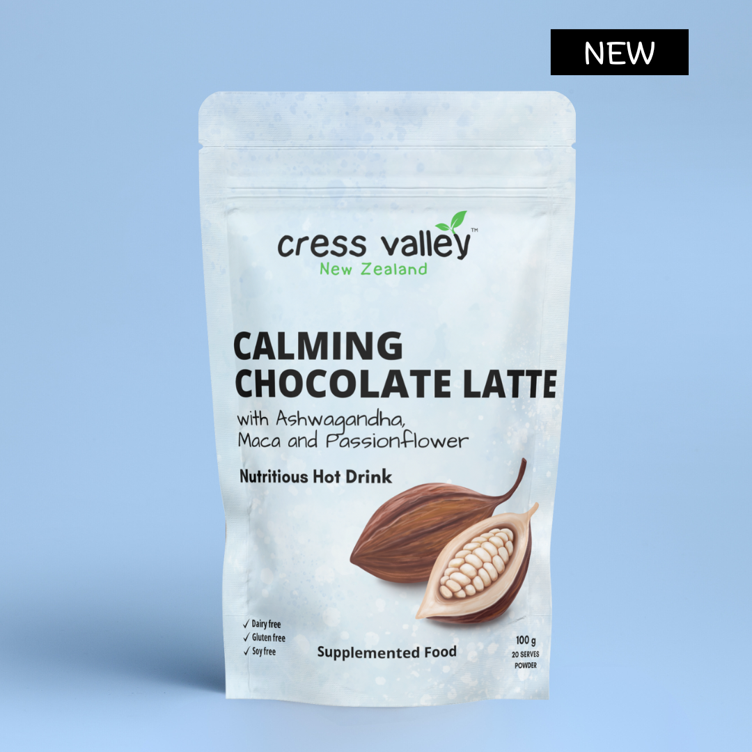 Cress Valley Calming Chocolate Latte with Ashwagandha, Maca & Passion
